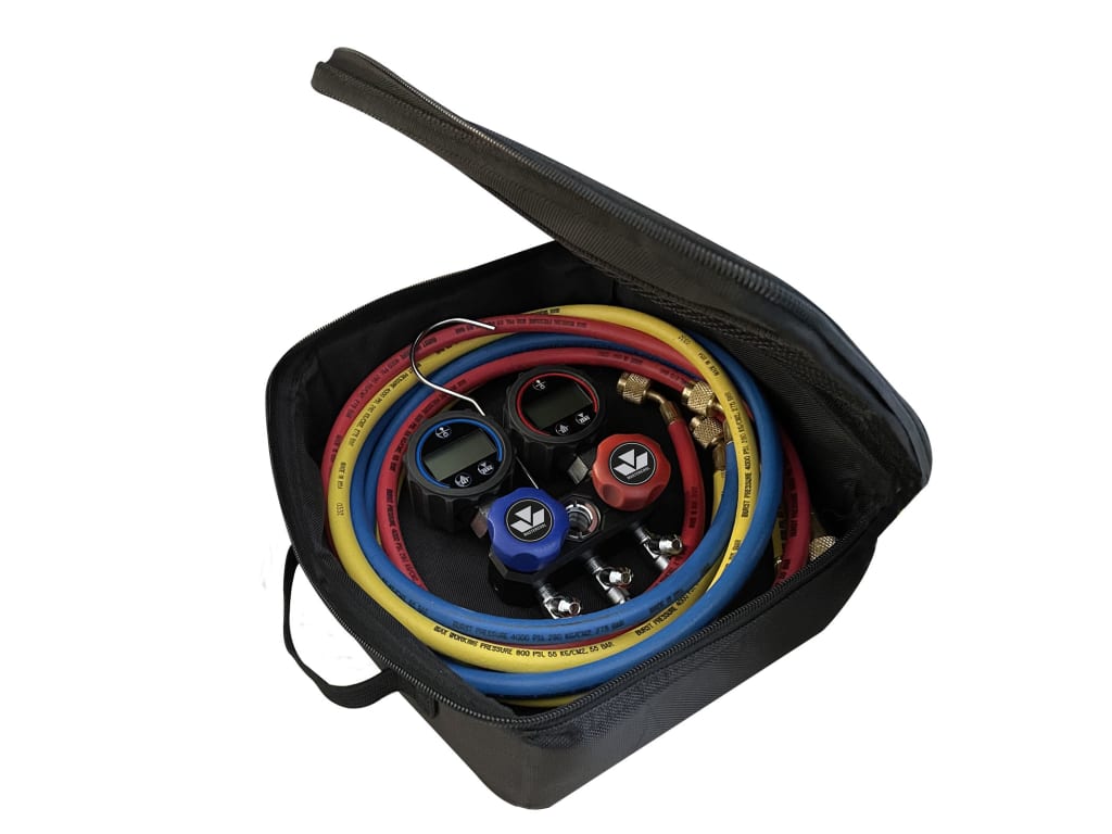 Mastercool 94661 - Black Series Mini-Fold Compact 2-Way Aluminum ...