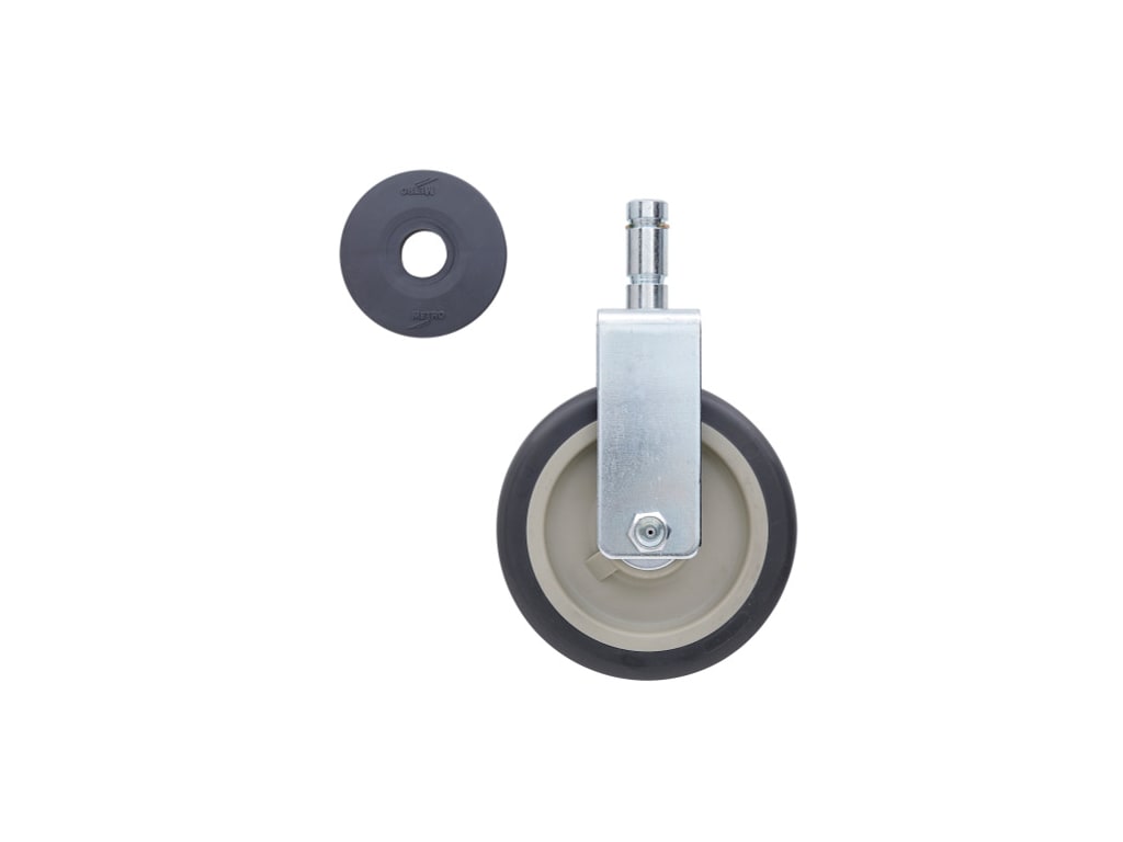 Metro 6MPR - Plated Stem Caster w/Bumper, 6″ Stem/Rigid, Polyurethane ...