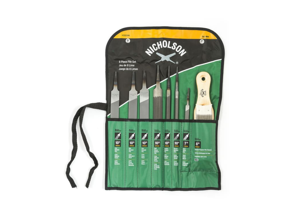 Crescent Nicholson 22025NNN - File Set, Machinist, Cooper, Steel, Pouch ...
