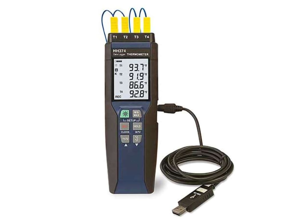Omega Engineering HH374 - Thermocouple Datalogger, 4-CH, Handheld ...