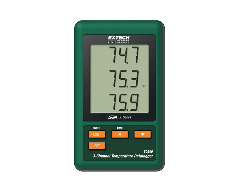 Extech SD200-NIST Temperature Dataloggers - Max Temperature: 2372 F ...