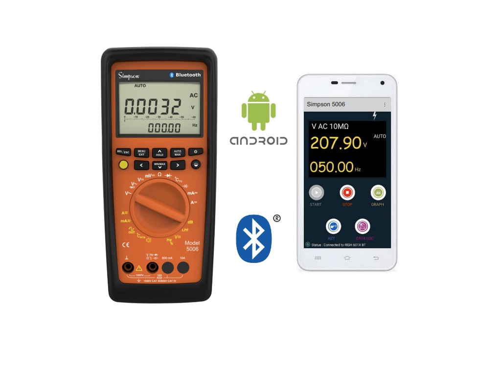 Simpson 5002BT - Digital Portable Multimeter with Bluetooth (1000 V CAT ...