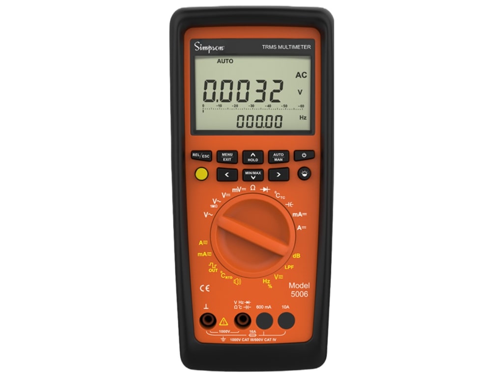 Simpson 5002 - Digital Portable Multimeter with Backlight (1000 V CAT ...