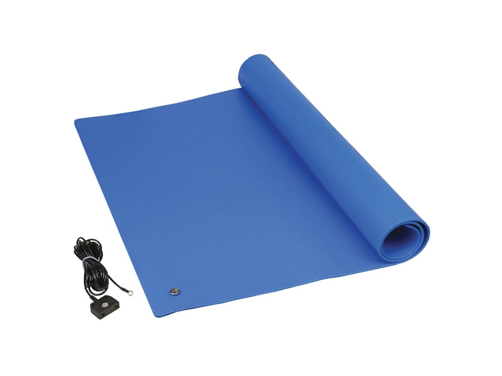 Techni-Pro 758ST3060 - Floor Mat w/Cord, 3-Layer, Vinyl, Blue, 2.5' x 5' | TEquipment