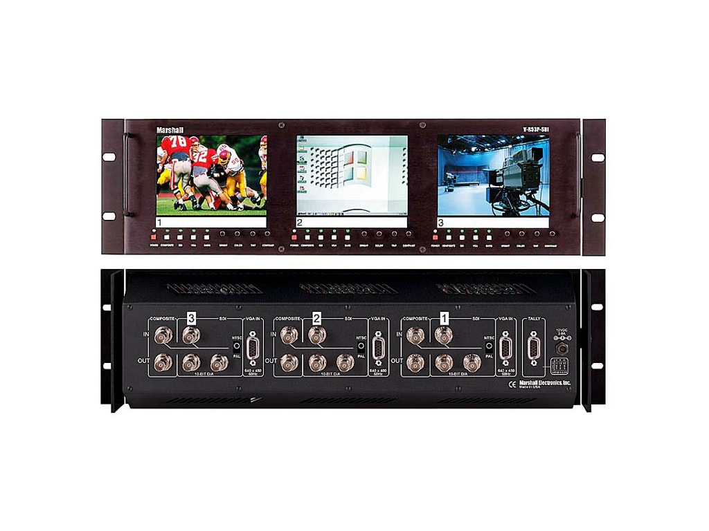 Marshall V-R53P-SDI Triple 5 Rack Mounted Lcd Panel With 10-Bit Sdi ...