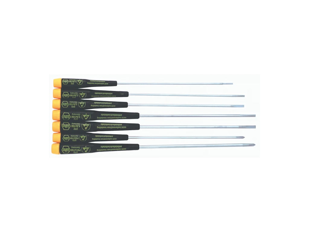 Wiha 27393 - 7 Piece ESD Safe Precision Extra Long Screwdriver Set ...