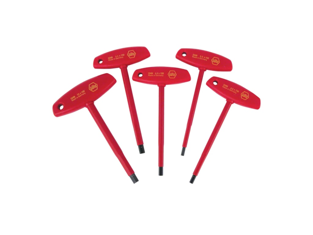 Wiha 33478 - 5 Piece Insulated T-Handle Hex Screw Driver Set, Metric ...