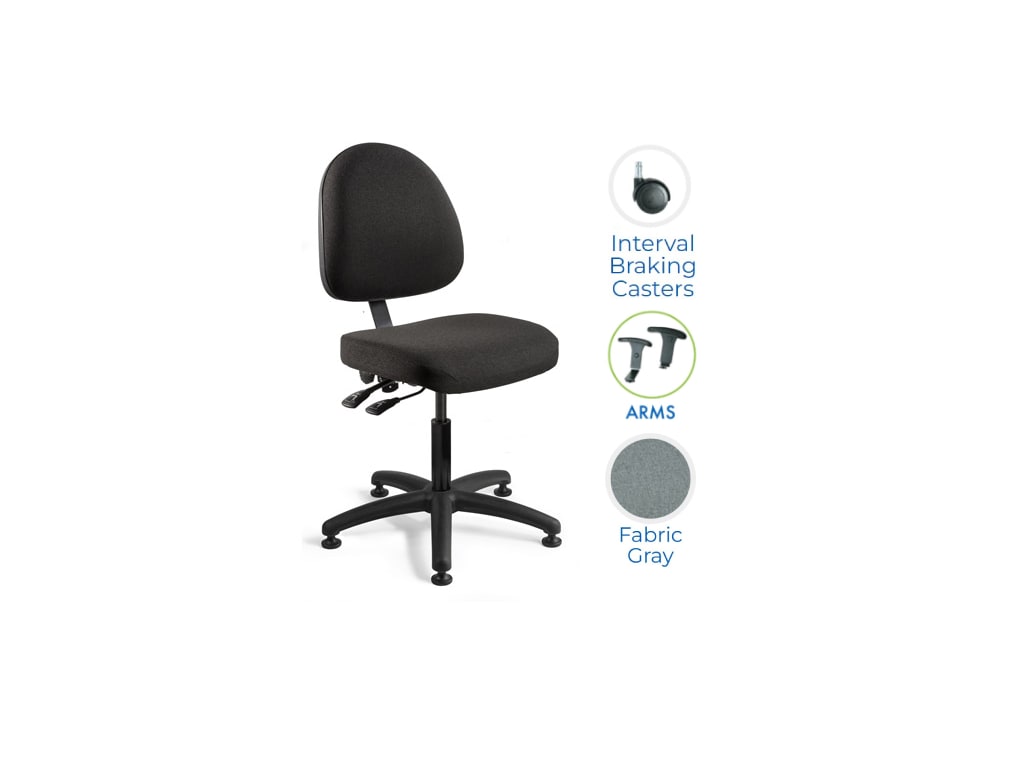 Bevco 6000M IBCS A5 GY-F - Integra Upholstered Chair, Medium Back, Non ...