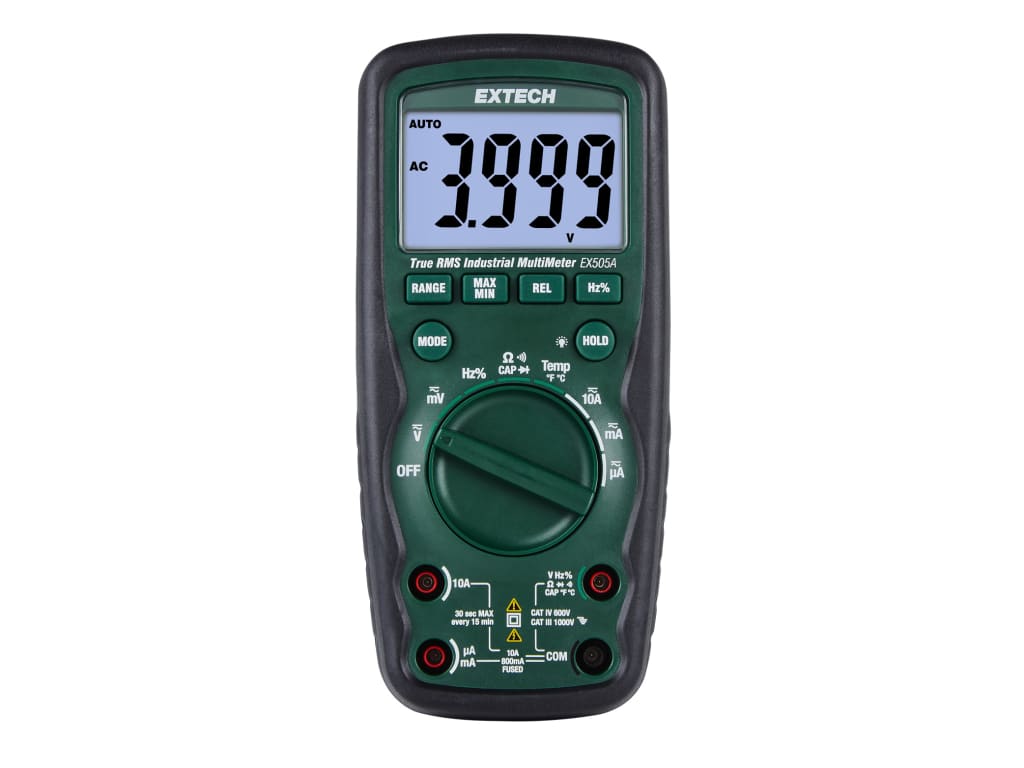 Extech EX505A - CAT IV-600V True RMS Industrial Multimeter with IP67 ...