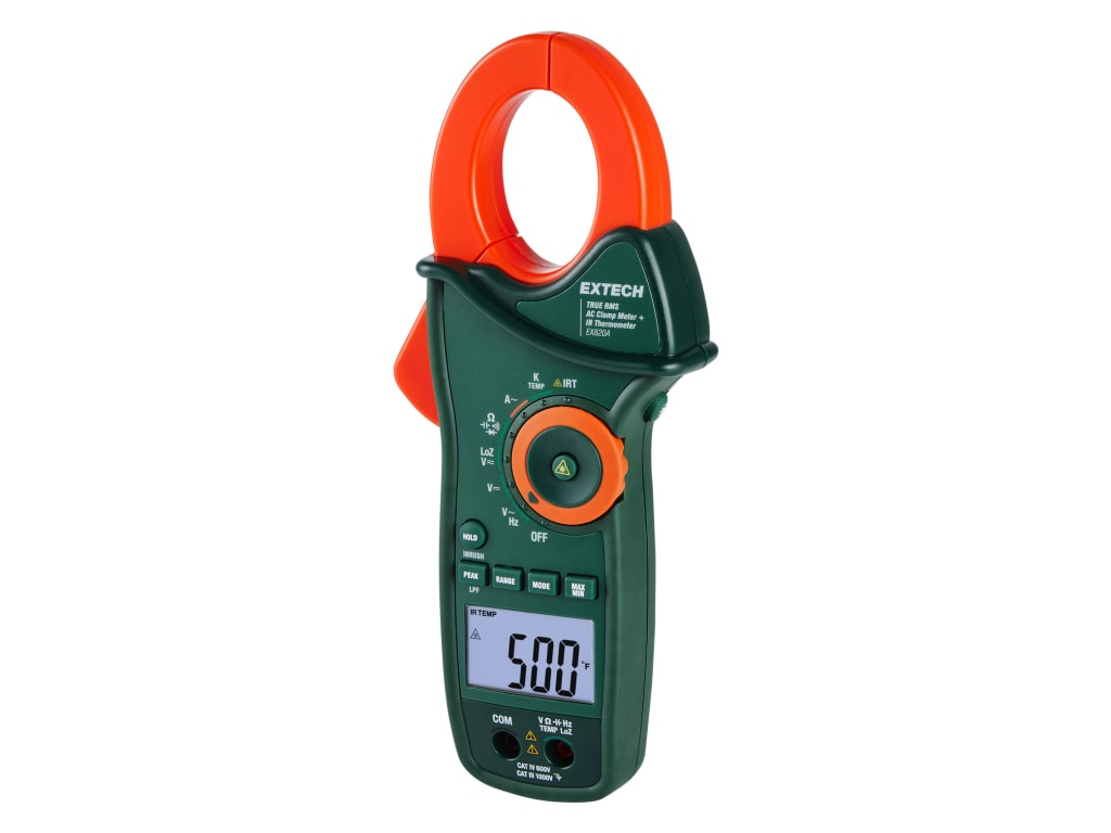 Extech EX820A - 1000A AC Clamp Meter with IR, Low Pass Filter (LPF) and ...
