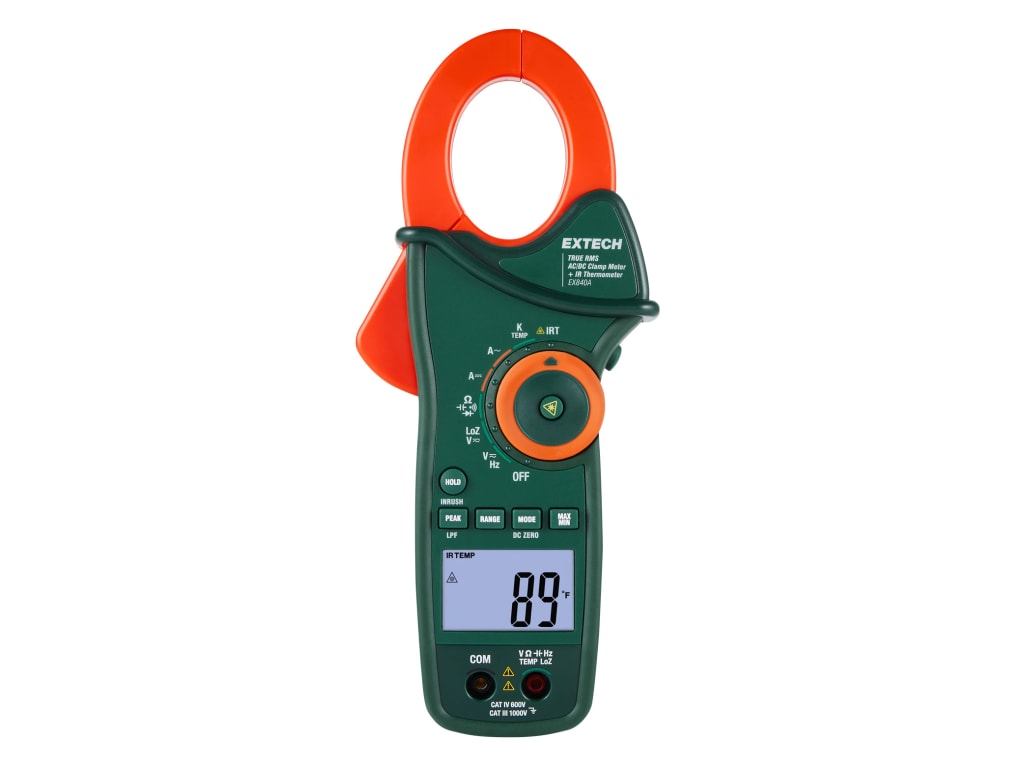 Extech EX840A - 1000A AC/DC Clamp Meter with IR, Low Pass Filter (LPF ...