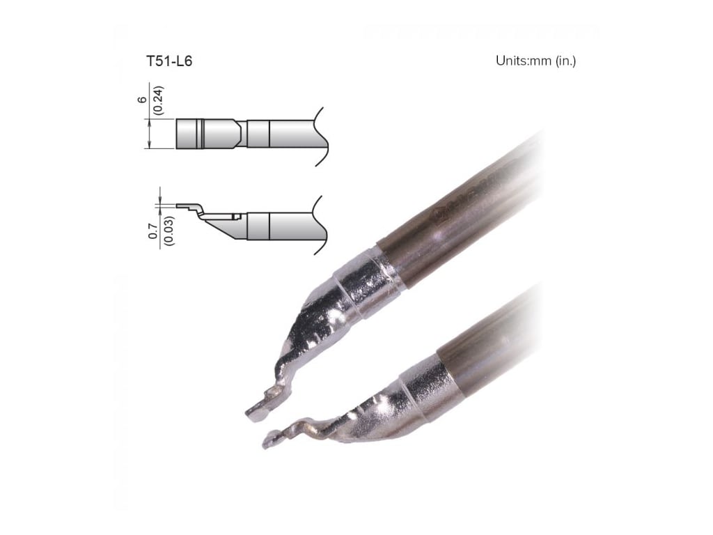 Hakko T51-L6 - Tip Pair for FX-9705 Tweezer; 6mm, Shape L | TEquipment