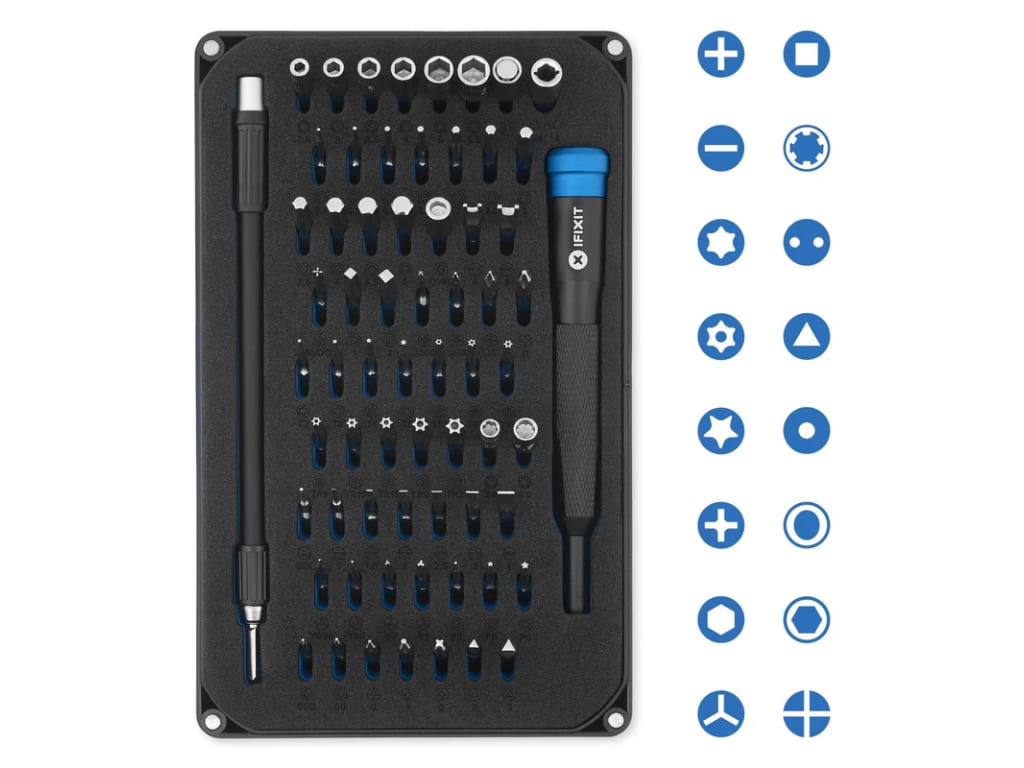 iFixit IF145-299-4 - Driver Kit, Mako, 64 Precision Bits, S2 Steel ...