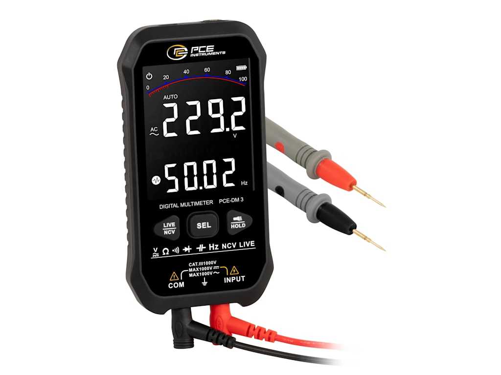 PCE PCE-DM 3 - Digital Multimeter (NCV / Temperature / HOLD / Live Test ...