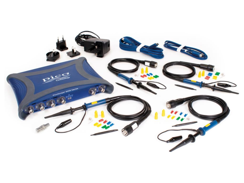 Pico 3417E - USB Oscilloscope 350 MHz, 4CH, 10-Bits, 5GS/s with probes ...