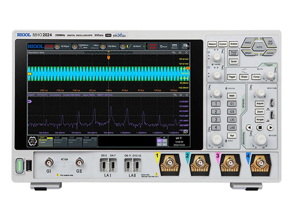 Rigol MHO2024 - Mixed Signal Oscilloscope (200 MHz / 12-bit / 4 Analog Channels) | TEquipment