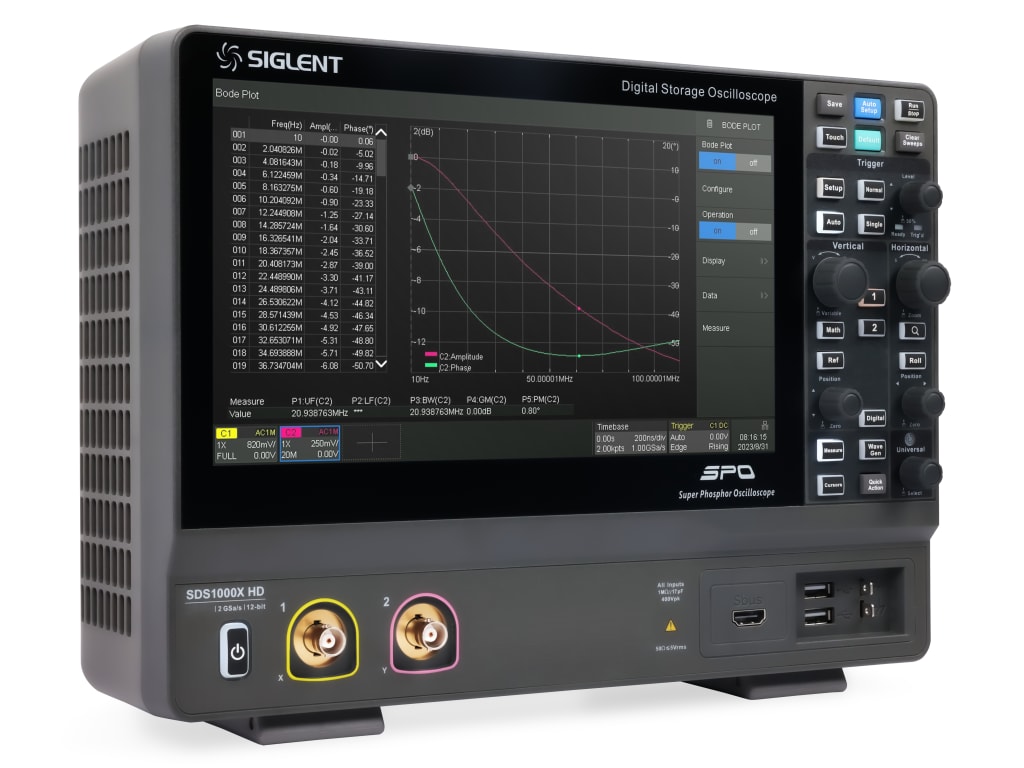 Siglent SDS1202X HD - Mixed Signal Oscilloscope (2 Channel / 200 MHz ...
