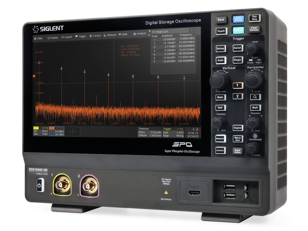 Siglent SDS1202X HD - Mixed Signal Oscilloscope (2 Channel / 200 MHz ...