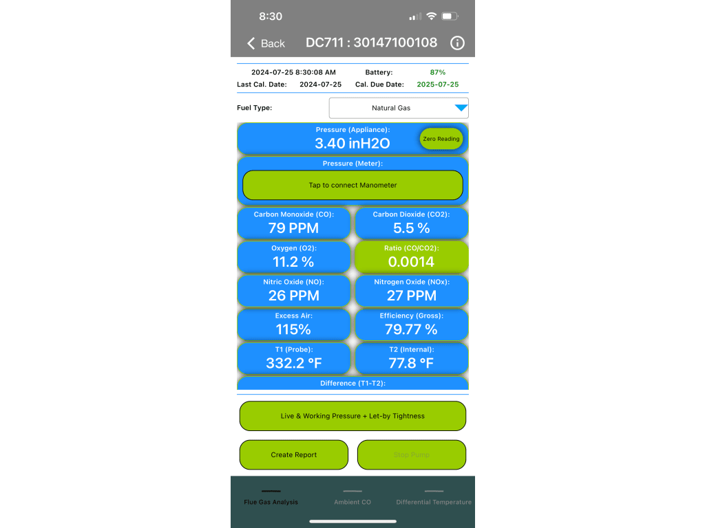 TPI DC711 - Combustion Analyzer Base Kit with Bluetooth Output | TEquipment