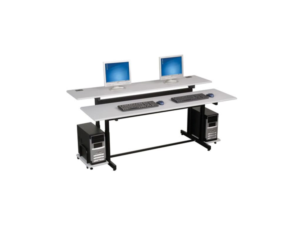 MooreCo balt 83080 Split Level Workstation 72"W - Gray | Touchboards
