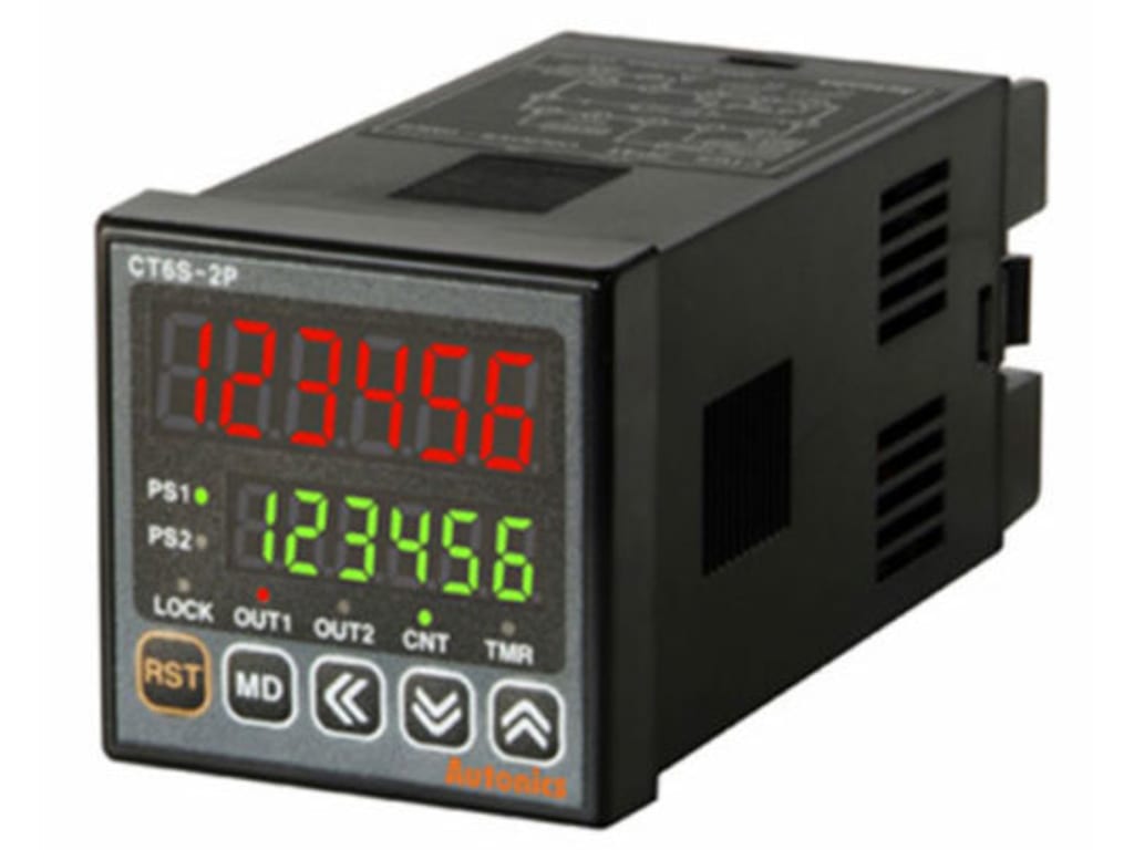 Autonics CT6M-2P4 Counter and Timer, 6-Digit, 2 Preset, 2 Relay and 3 NPN Output,100-240 VAC ...
