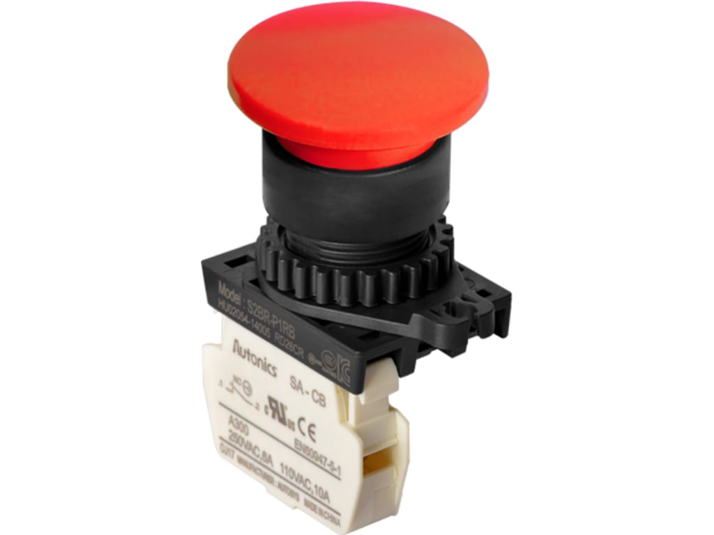 Autonics S2BR-P1RBM 22/25 mm Mushroom-Head Push Button Switches | TEquipment