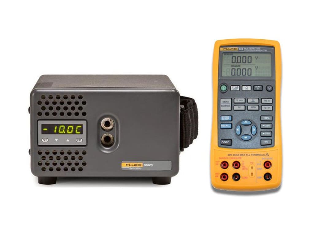 Fluke 9102S/725-KIT Temp DRY-WELL And Process Calibrator Bundle ...