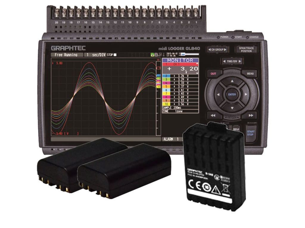 Graphtec GL840-M-BUNDLE GL840-M Main unit, B-568 Wireless Unit, and 2x B-569 Battery Pack ...