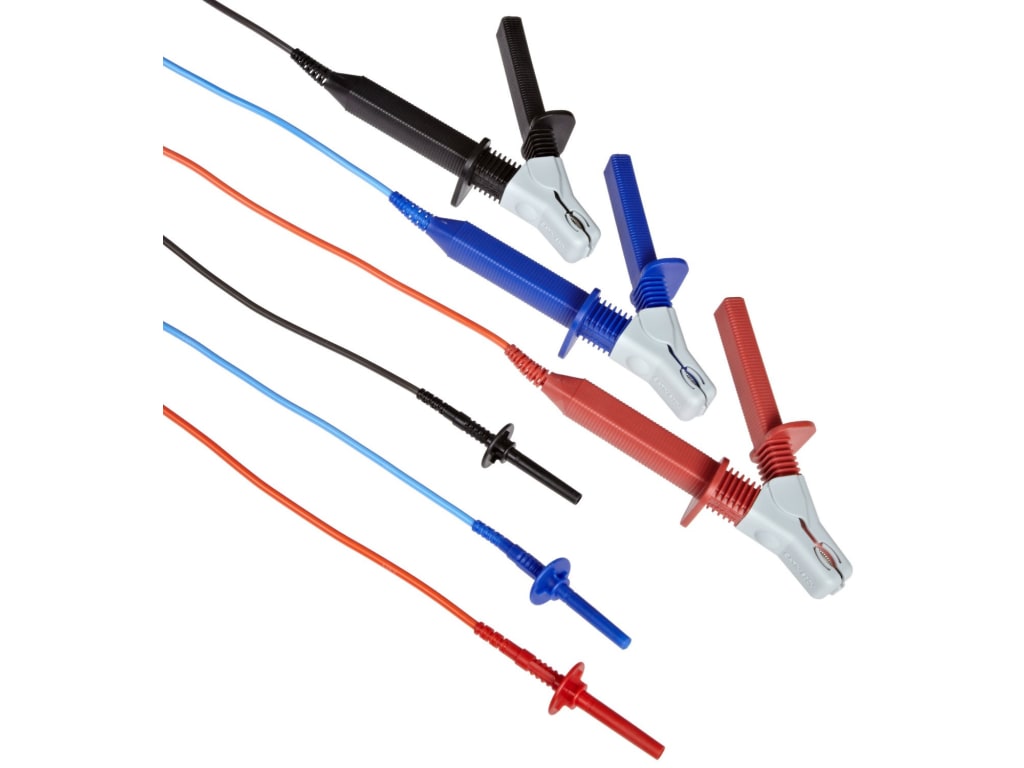 Megger 1008-022 1002-531 3m (9.8ft) Lead Set 3 Kv Insulated Clips (set ...