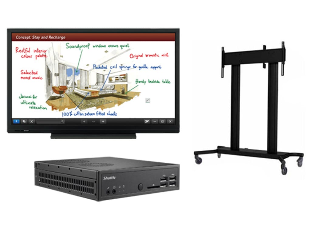 Sharp PN-C603DPKG1 60-inch Interactive Display Bundle with PC and Cart ...