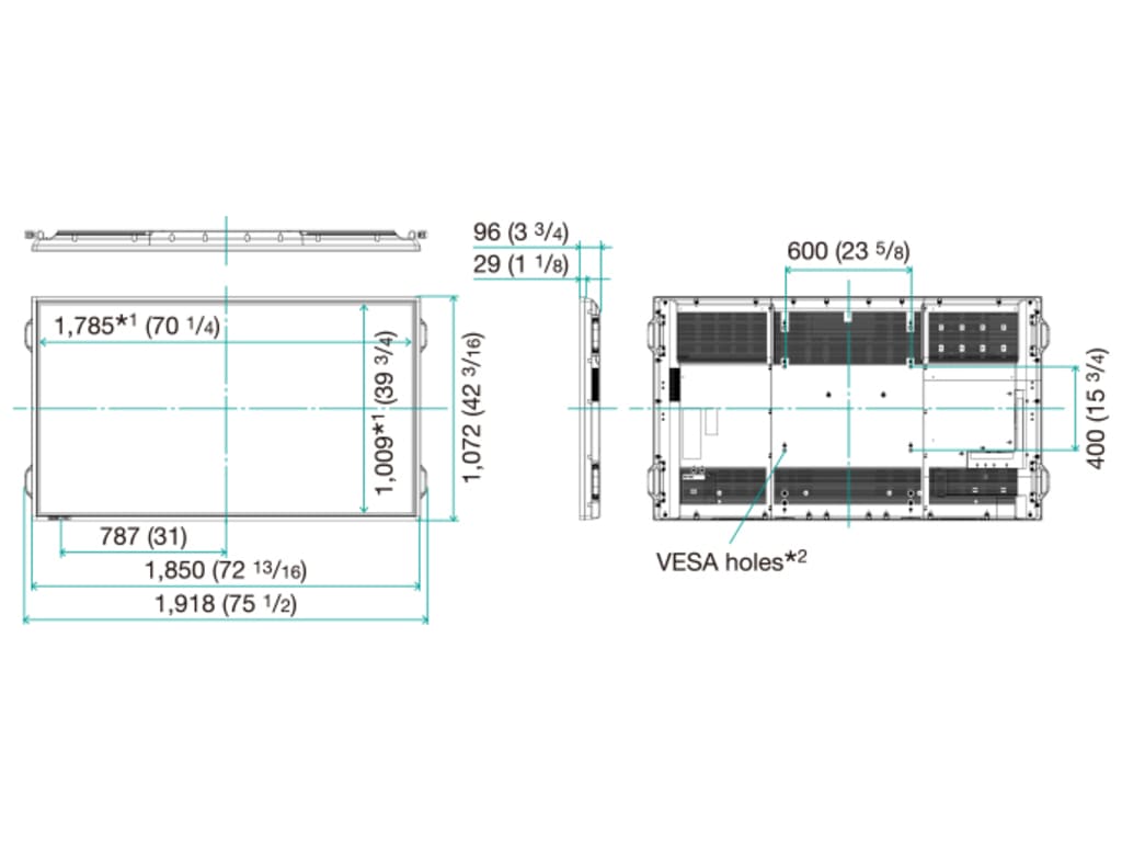 Sharp PN-E803 Professional Slimline LED Display - 80-Inch, 24/7, 470 cd/m 2 | Touchboards