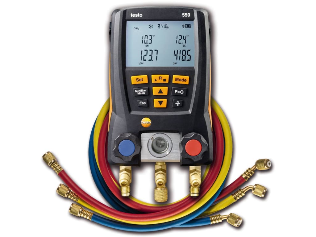 Testo 550 Hoses - Digital Manifold Kit with Bluetooth and Set of 3 ...