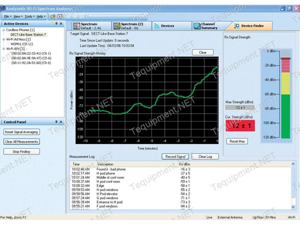 Fluke Networks ANALYZEAIR Spectrum Analyzer Wi-Fi | TEquipment