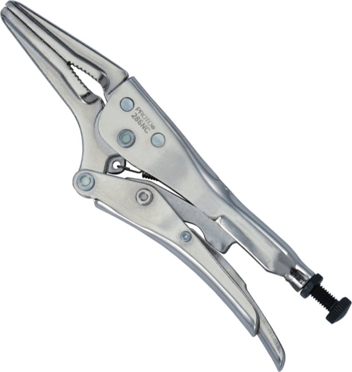 Proto J286NC - Locking Plier, Long Nose, Slim Jaw Design, Nickel Chrome ...