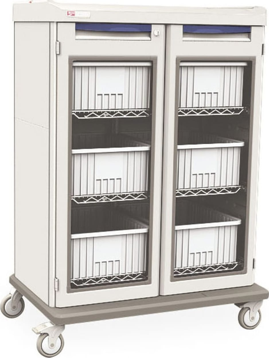 Metro SXRDIVSTOR - Starsys Secure IV Cart, Double-Wide, Polymer, Taupe ...