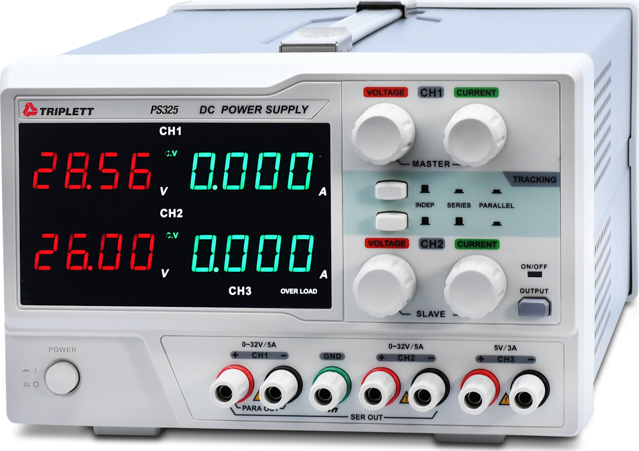 Triplett PS325 - Triple Channel Linear DC Power Supply - 32V/5A (CH1 ...