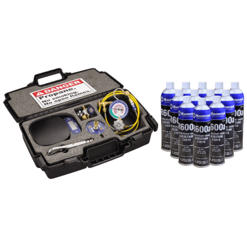 Yellow Jacket 61001 Hydrocarbon Charging Kit with Twelve Cans of R600a ...