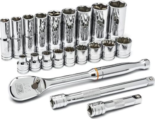 GEARWRENCH 80557 Socket Set, 21 Pieces, 3/8" Drive, 6/12 Points ...