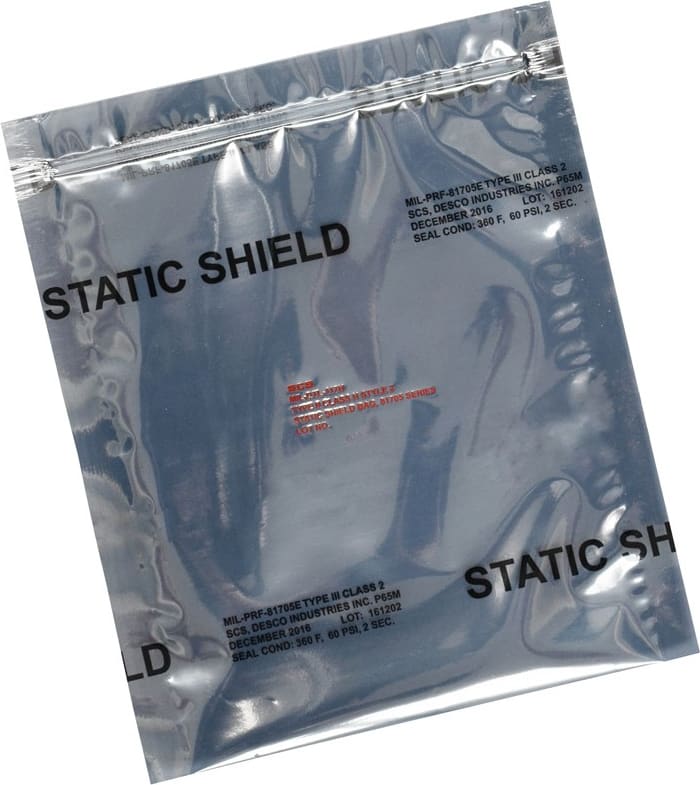 SCS 817Z1824 - STATIC SHIELD BAG, 81705 SERIES METAL-IN, ZIP, 18x24 ...