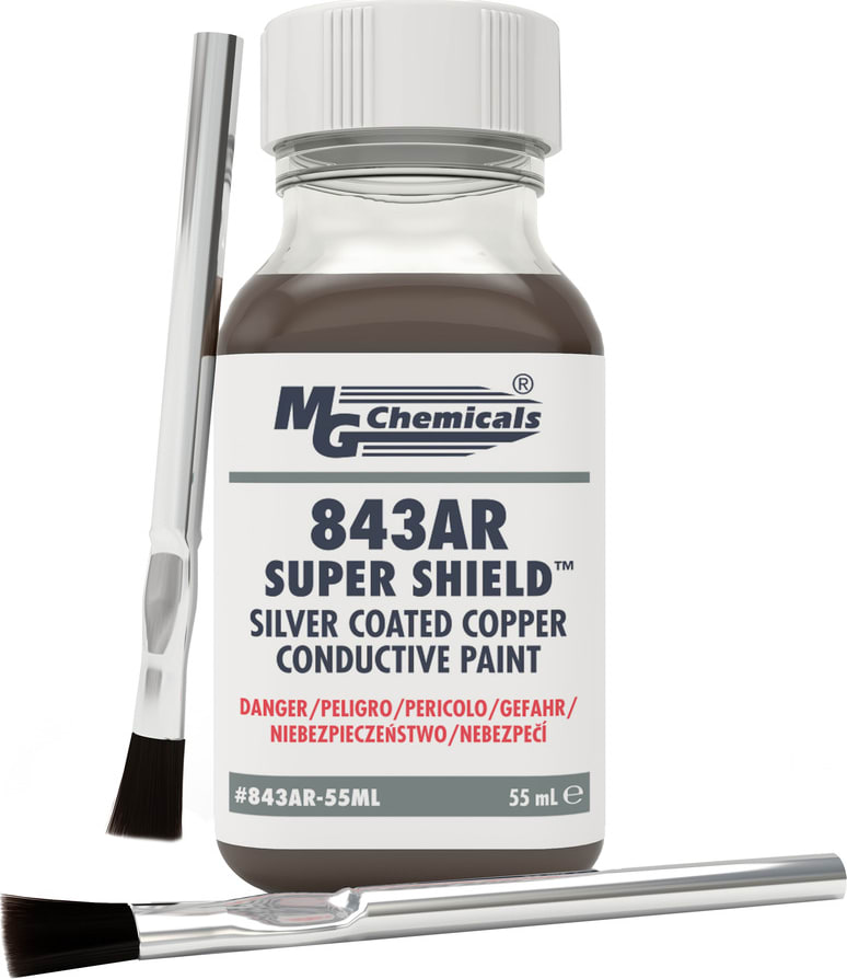 MG Chemicals 843AR-55ML - Super Shield Copper Conductive Paint, Silver-Coated, 55ml Bottle ...