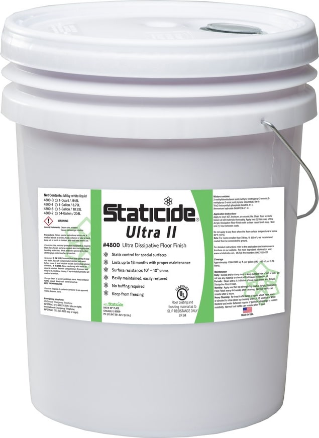 ACL Staticide 4800-5 - Ultra II ESD Dissipative Tile Floor Finish, 5 ...