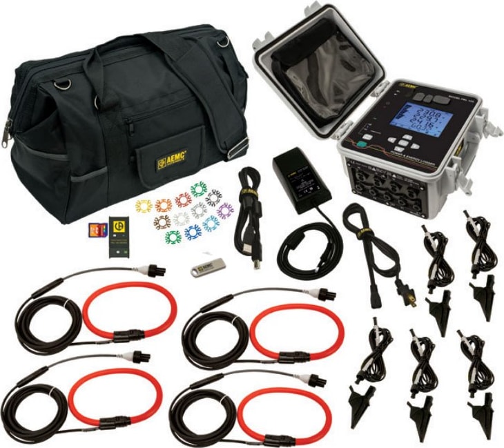 AEMC Waterproof Power Logger PEL105 w/ 4 196A-24-BK | TEquipment