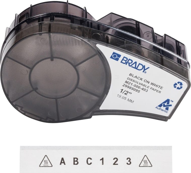 Brady M21-500-403 - Water Soluble Paper Labels w/Ribbon, 0.5" | TEquipment