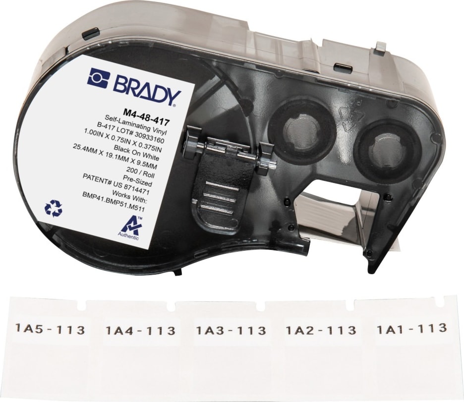 Brady M4-48-417 - Vinyl Labels, Wrap Around, Self-Laminating, for BMP41 ...