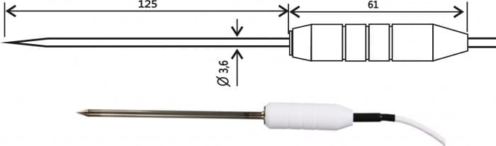 Comet SN147E - Pointed Tip Temperature Probe 2061-250/E, ELKA Connector ...