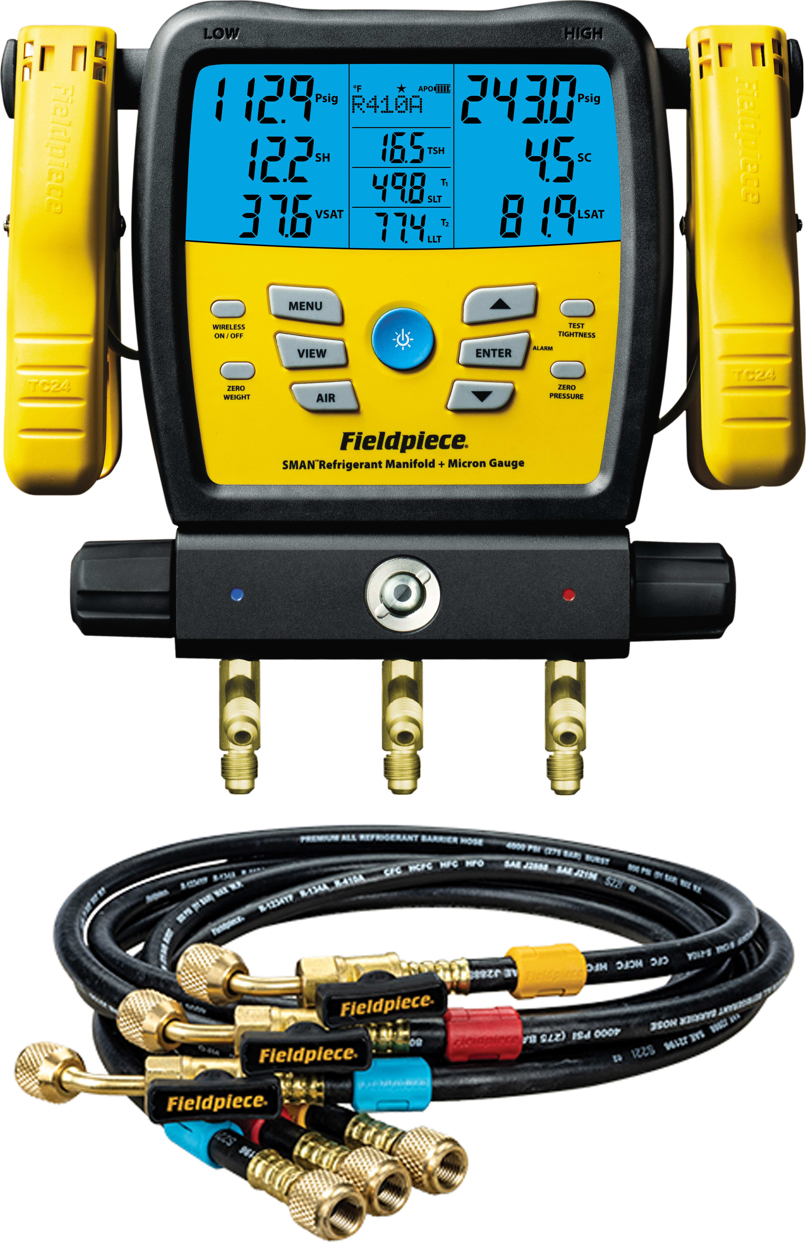 Fieldpiece SM380V - Three Port, Wireless SMAN Manifold with Micron ...