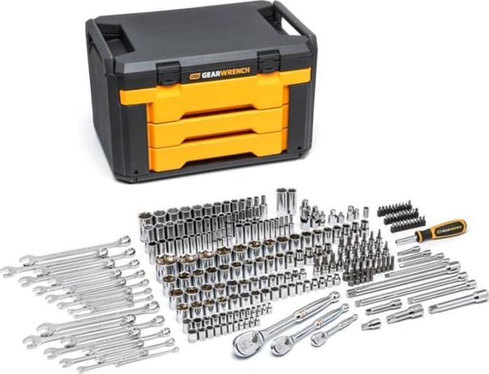 GEARWRENCH 80966 - 243 Piece 6 Point Mechanics Tool Set in 3 Drawer ...