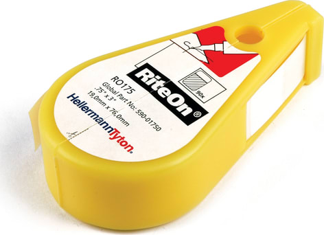 HellermannTyton RO175WP - Rite-On Self-Laminating Label Starter Kit, 0.75x0.75x3", VL, White ...