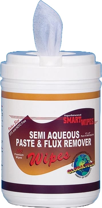 JNJ Industries SW100AFR - Semi Aqueous Paste & Flux Remover Saturated Wipes, 100 Wipes/Canister ...