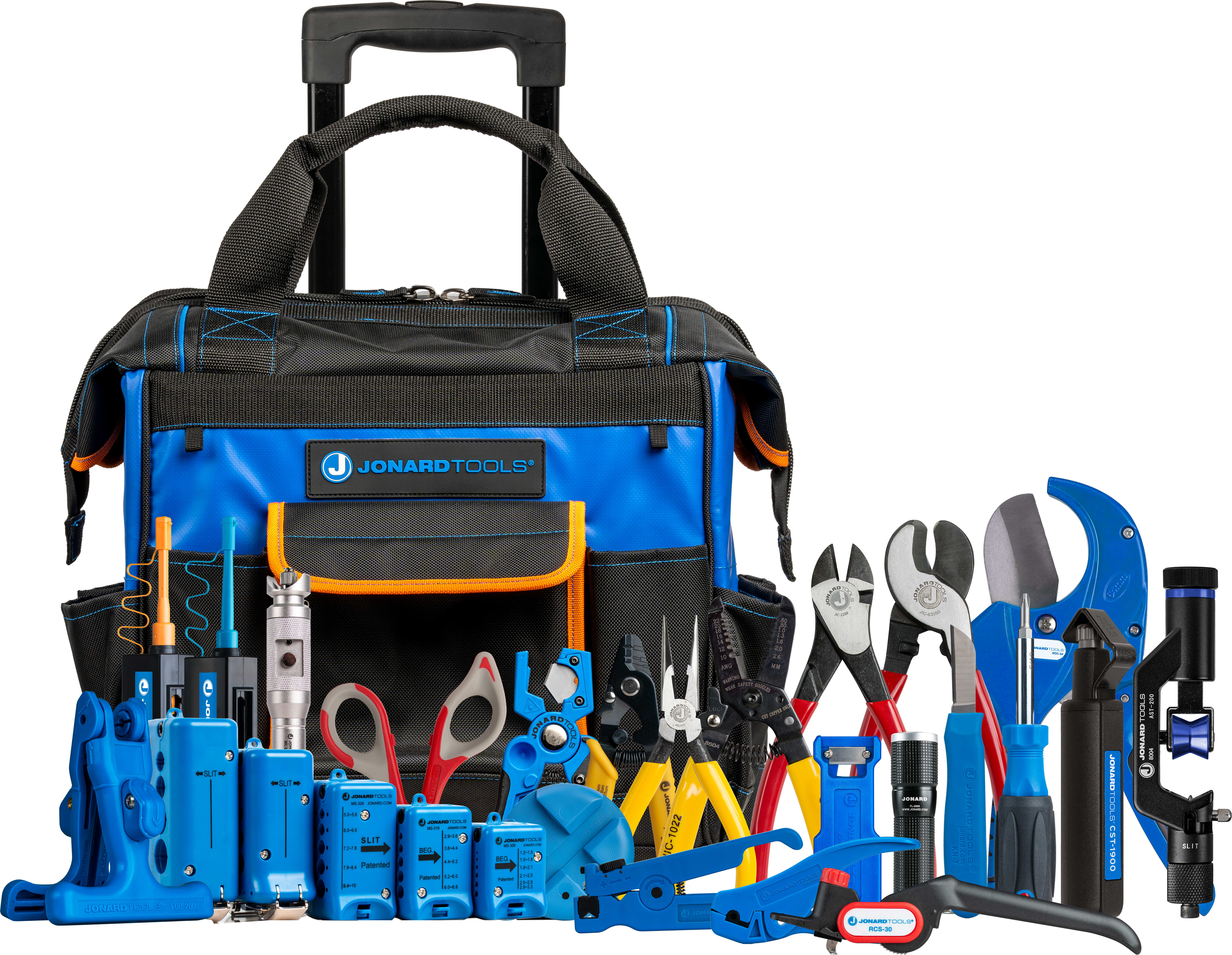 Jonard TK-199R - Ultimate Fiber Kit in Rolling Tool Bag | TEquipment